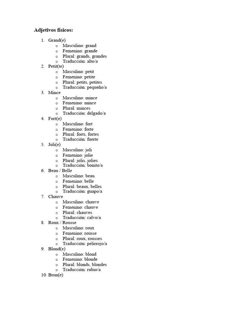 Vocabulario Sobre Adjetivos y Ropa | PDF | Softlines (venta minorista ...