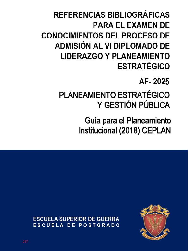 Guia para El Planeamiento Institucional (2018) Ceplan | PDF | Riesgo | Planificación