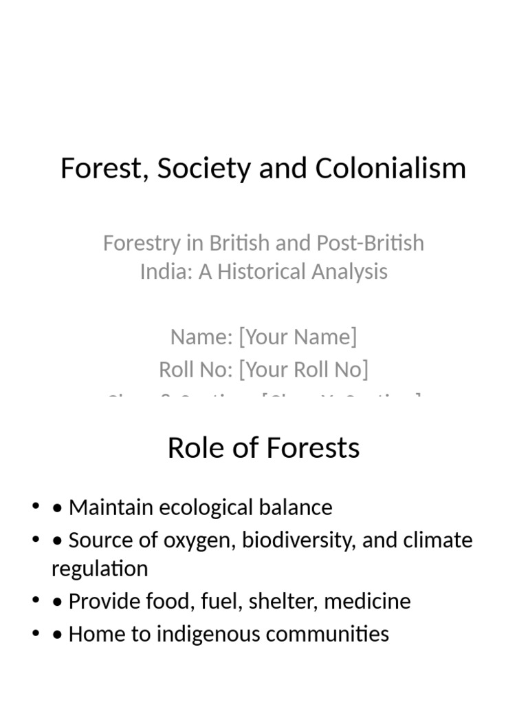 Forest Society and Colonialism Analysis | PDF