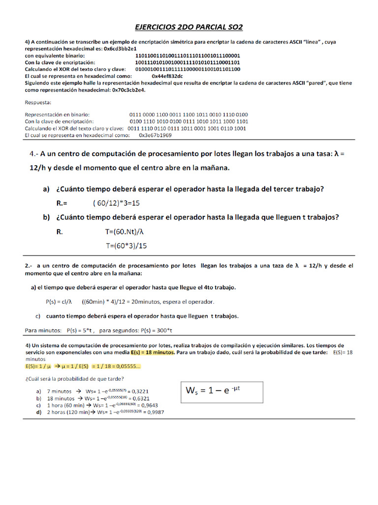 Ejercicios 2do Parcial So2 | PDF