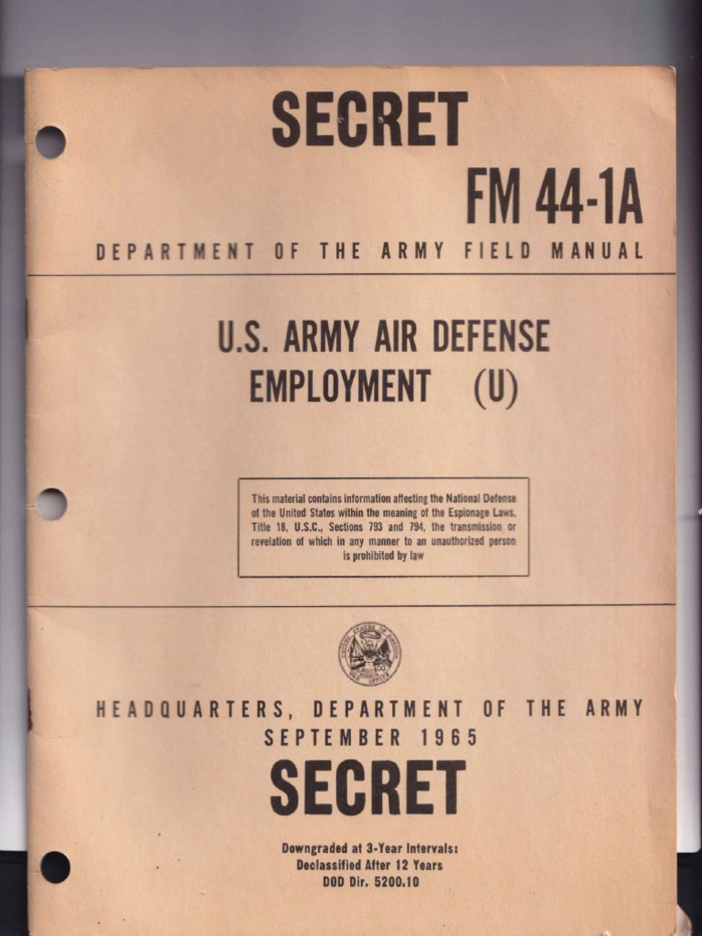 FM 44-1A - Air Defense Employment - 1965 | PDF