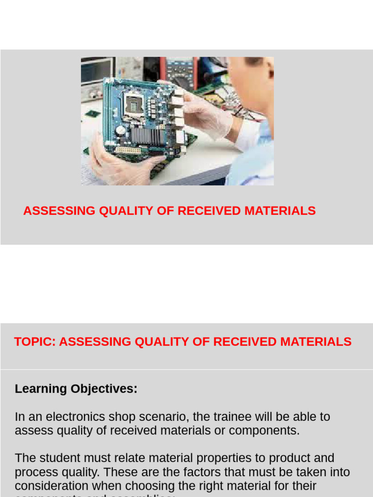 Quality Assessment of Materials | PDF | Reliability Engineering