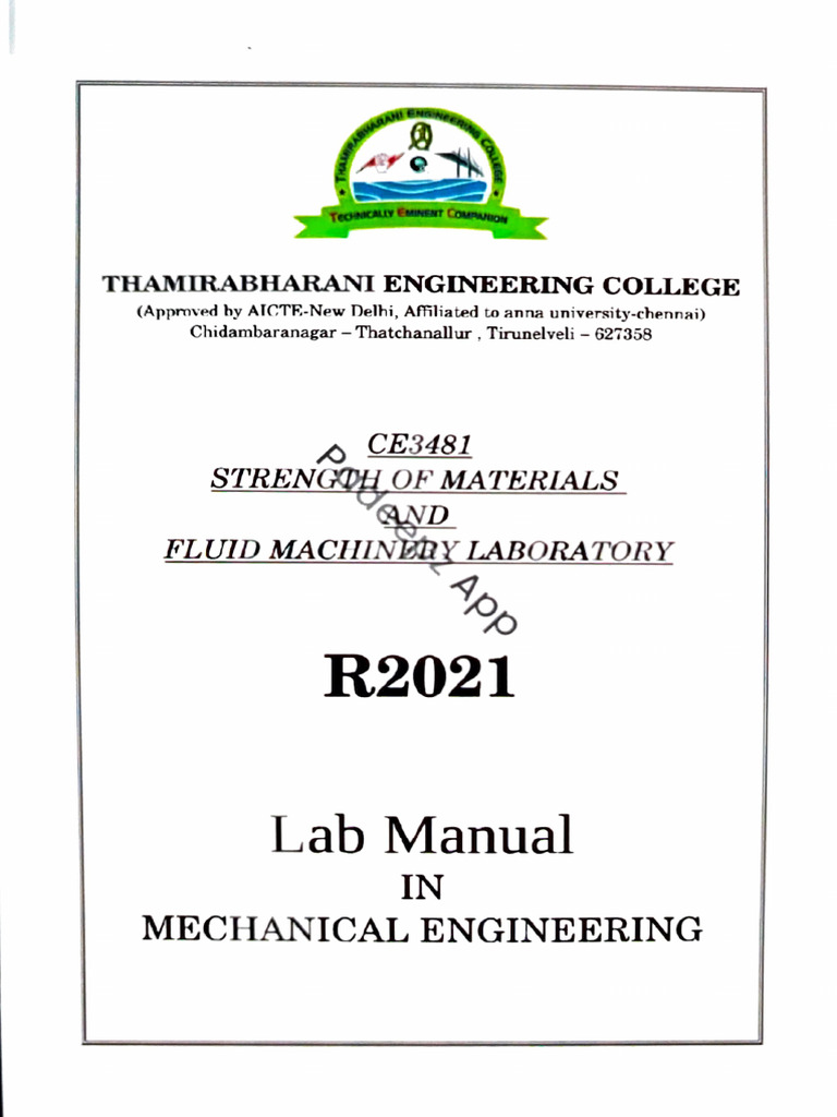 Ce3481 Som & FM Lab Manual | PDF