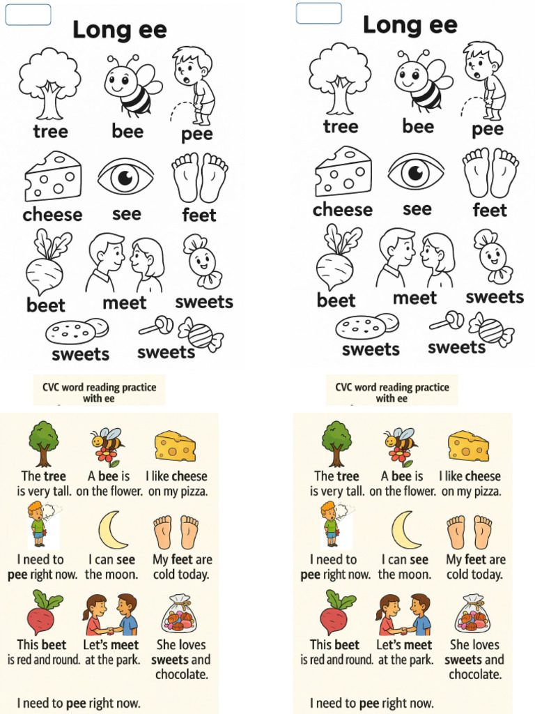 Phonics Unit 13 EE | PDF