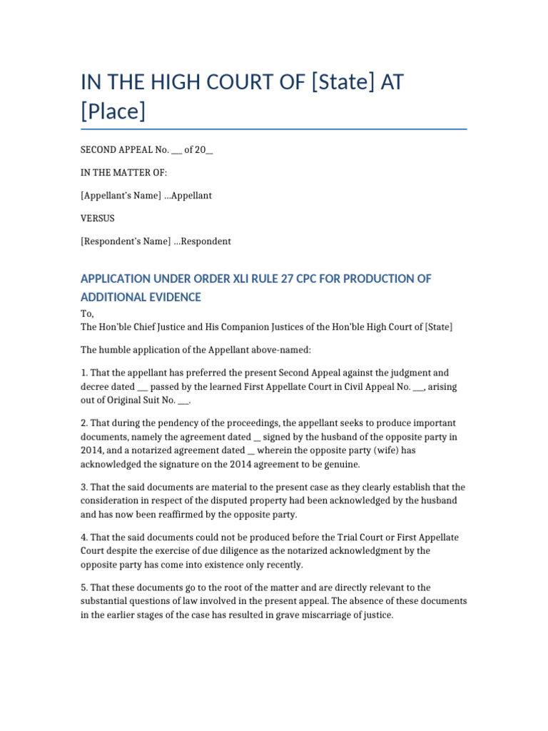 Application Order XLI Rule 27 CPC | PDF | Separation Of Powers | Justice