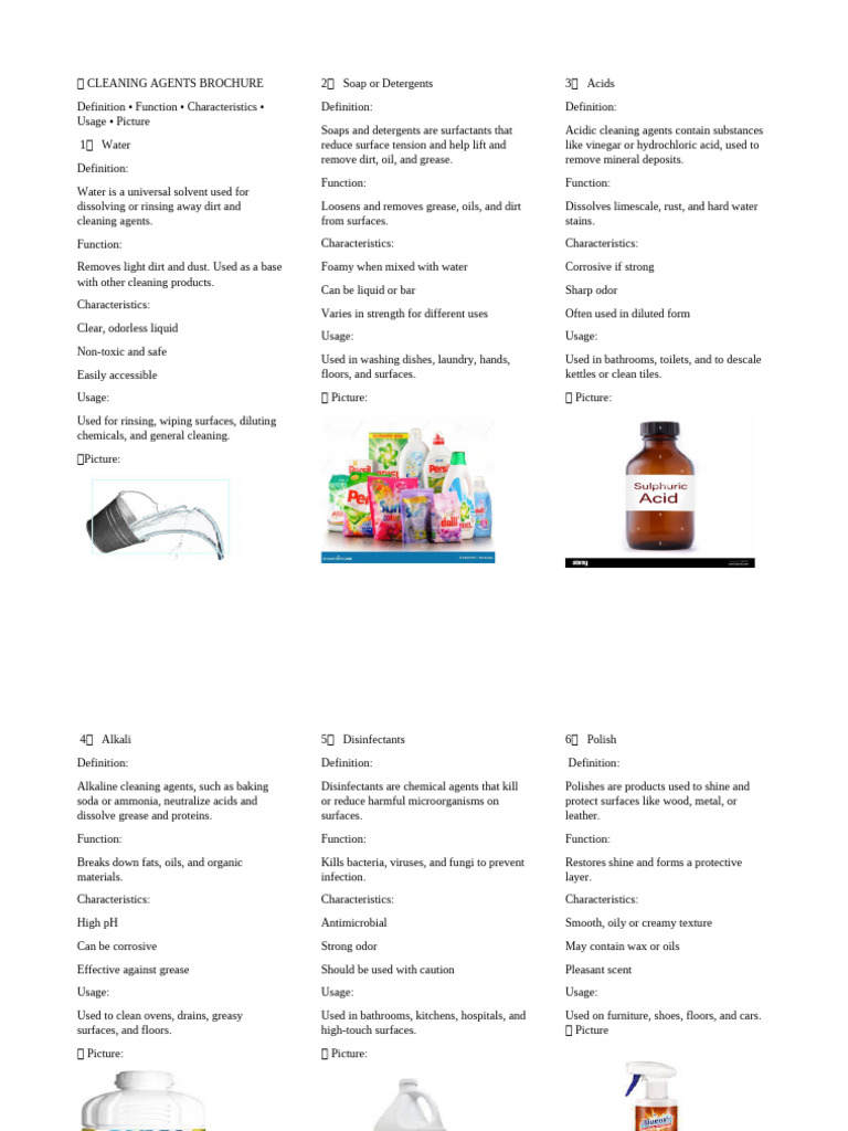 Overview of Cleaning Agents | PDF | Chemical Substances | Materials