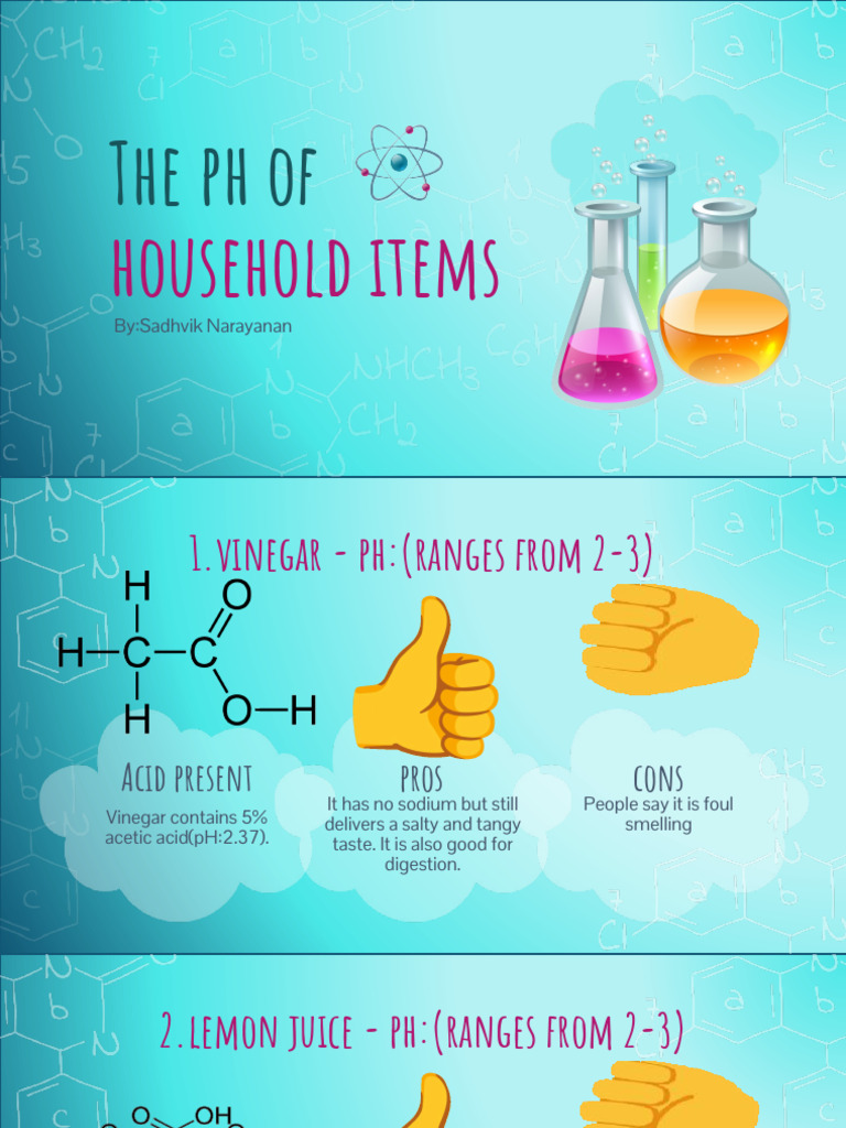 The PH of Household Items | PDF | Acid | Ph