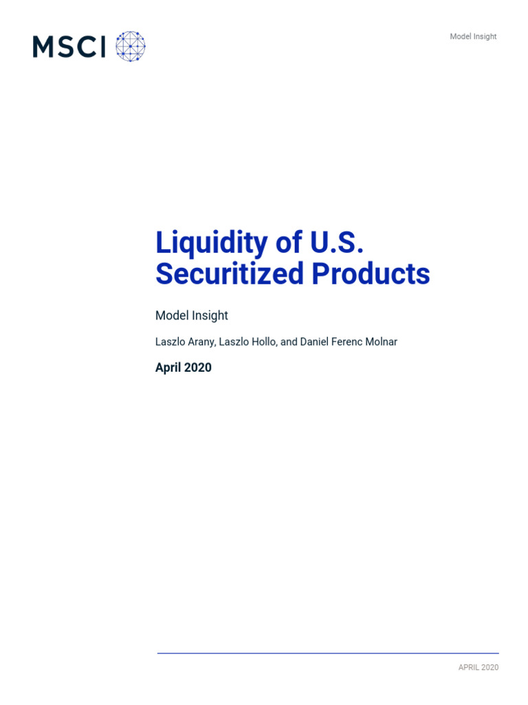 Liquidity of U.S. Securitized Products | PDF | Asset Backed Security | Msci