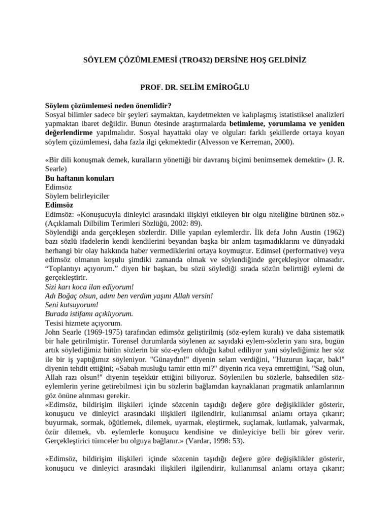 Ders Notlari 3 | PDF