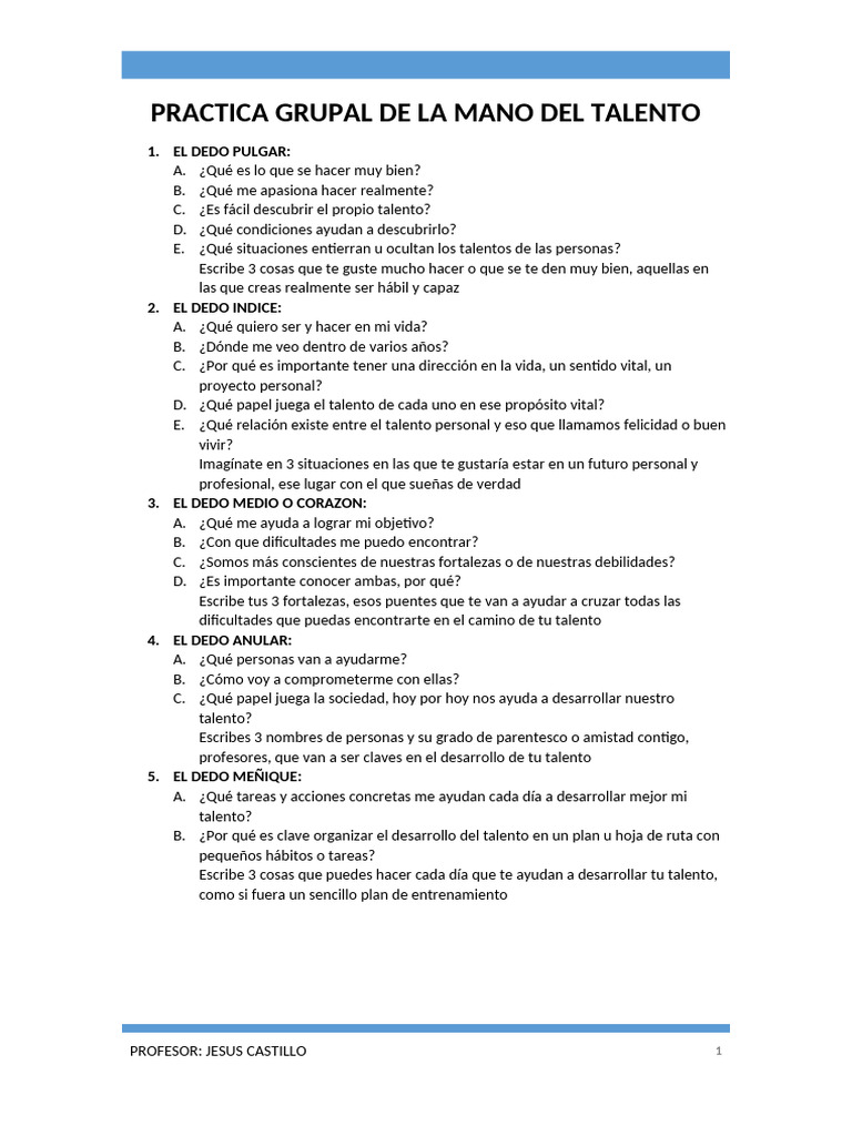 Tema 3 - Practica Grupal de La Mano Del Talento | PDF