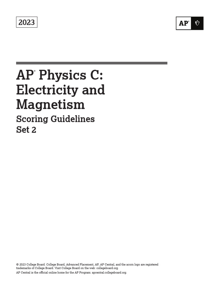 Ap23 Sg Physics C Em Set 2 Pdf Force Slope