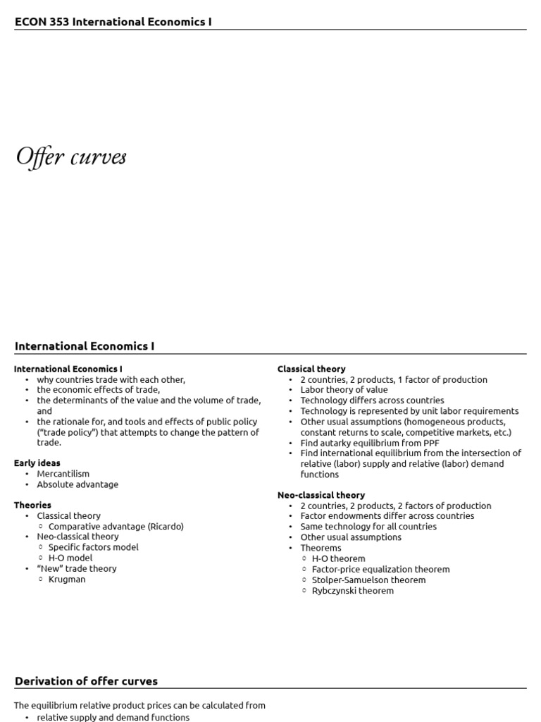 06 Offer Curves | PDF | Economic Equilibrium | Economics