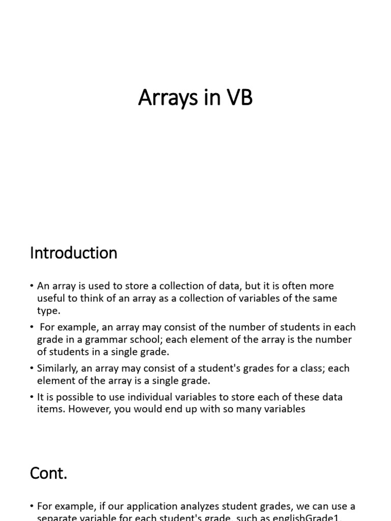 Arrays in VB-1 | PDF | Computing | Software Engineering