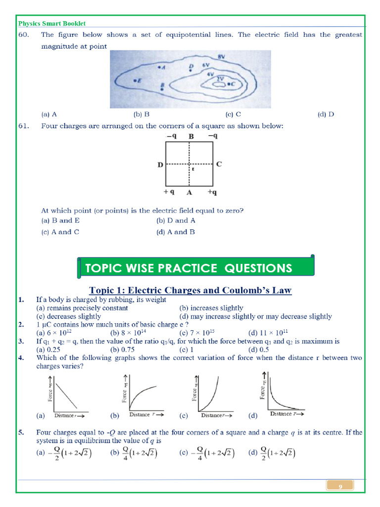 CLAS 12 PHYSICS CH-1.Electric Charge and Fields-10-13 | PDF