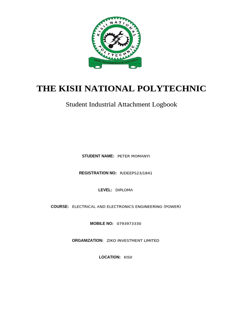 Rdeeps231841 Peter Momanyi Attachment Work Report | PDF | Electrical Wiring | Electrical Connector