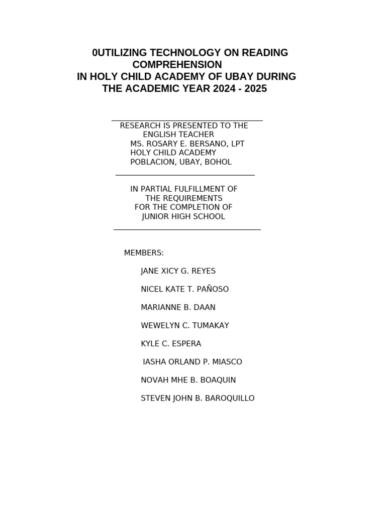 Technology's Impact on Reading Skills | PDF | Reading Comprehension ...