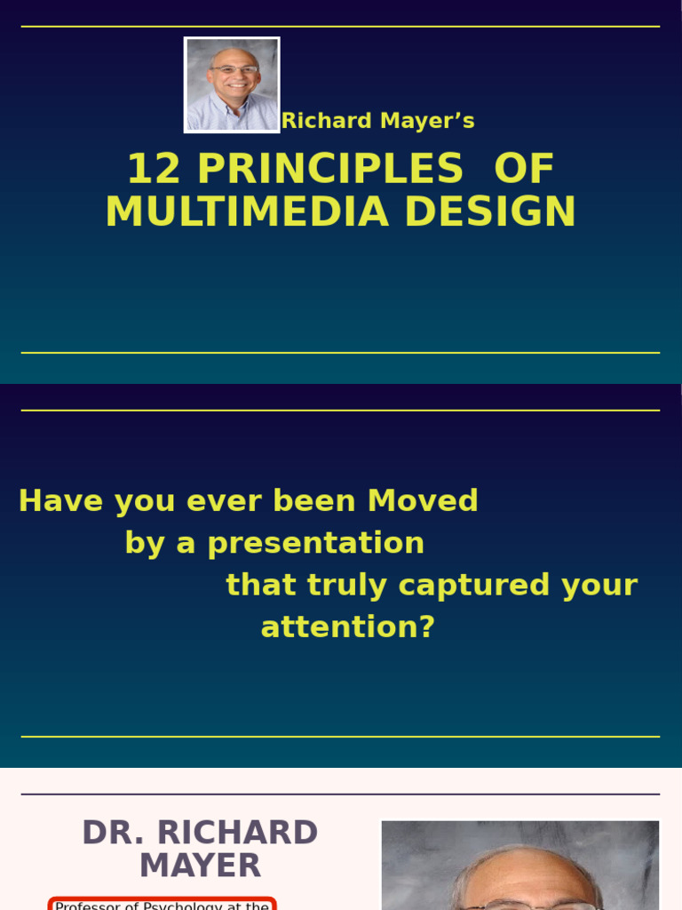 Mayer's 12 Principles of Multimedia | PDF | Multimedia | Cognition