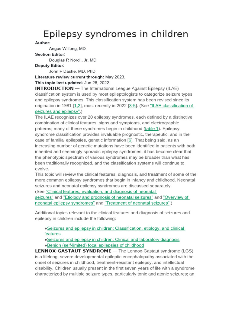 Benign Rolandic Epilepsy Overview | PDF | Epilepsy | Neuroscience