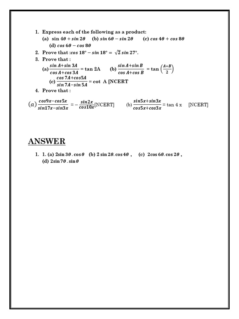 Transformation Formulae | PDF