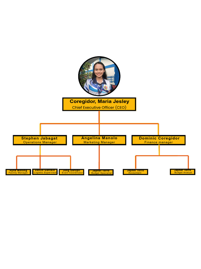 Blue and White Modern Organizational Structure A4 | PDF