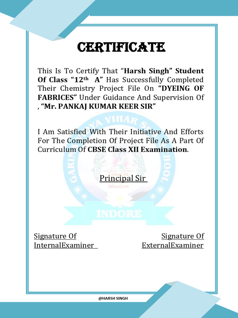 Certificate of Project Completion | PDF