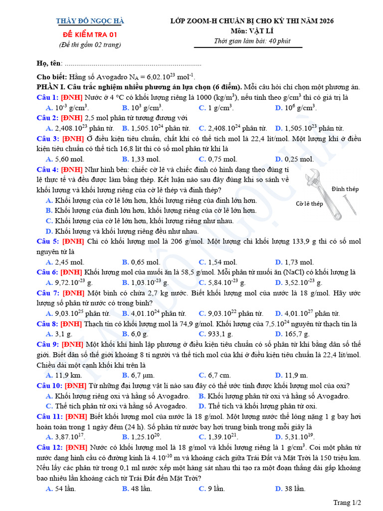 Đề Kiểm Tra 01 Zoom-h 2k8 2025-2026 | PDF