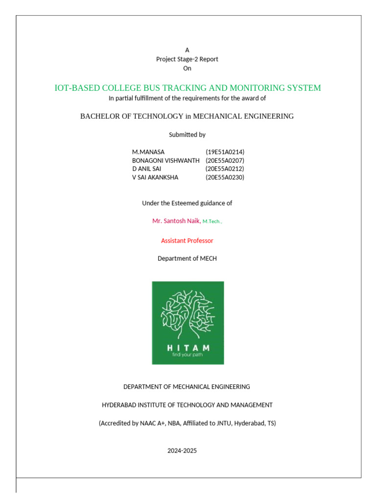 IoT-Based College Bus Monitoring System | PDF | Thermocouple | Internet ...