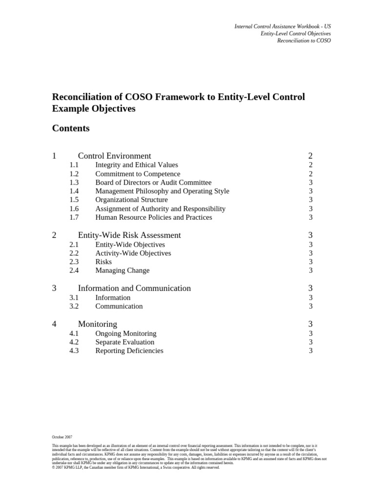 3d COSO Vs ELC Comparison | PDF | Internal Control | Audit Committee