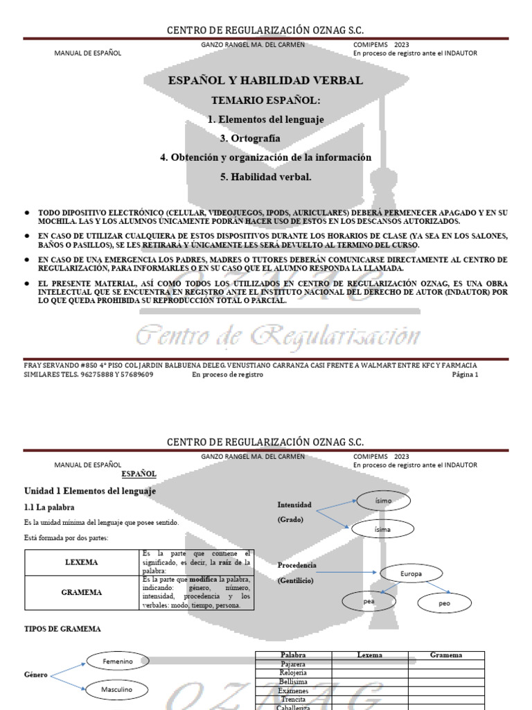 Español Comipems 2023 | PDF | Verbo | Oración (Lingüística)