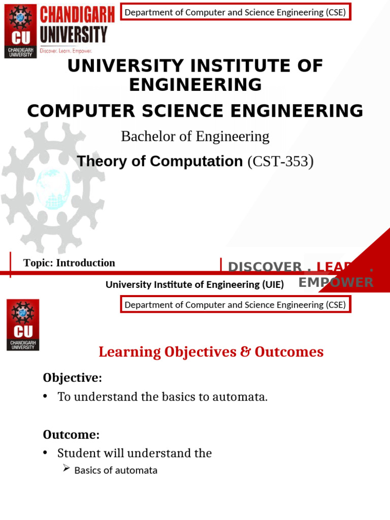 Introduction to Automata Theory | PDF | Theory Of Computation | Automata Theory
