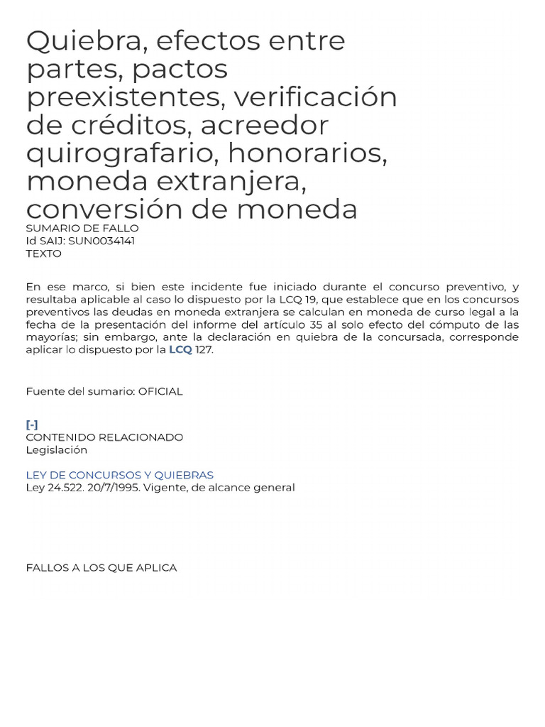 Quiebra | PDF