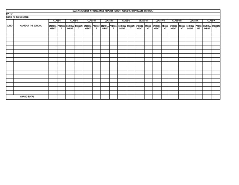 Daily Student Attendance Report | PDF