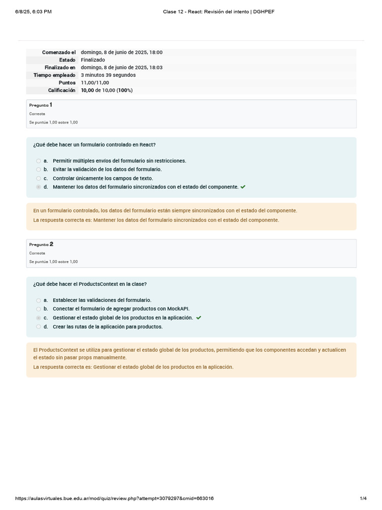 Clase 12 - React - Revisión Del Intento - DGHPEF | PDF | Informática | Software