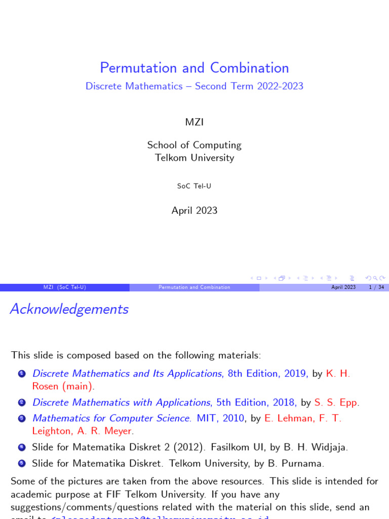 7.1.permutation Combination MZI | PDF | Discrete Mathematics | Mathematics