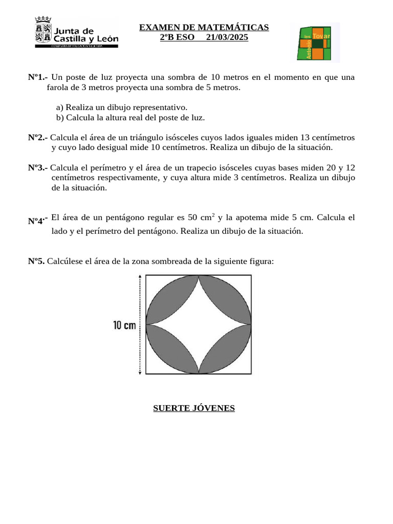 00.-2025 Examen Geometria 2B Eso | PDF