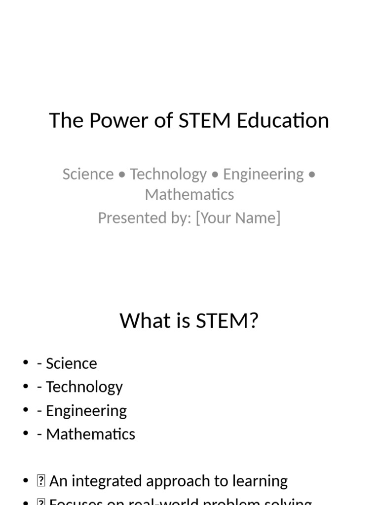 STEM Education Presentation Overview | PDF