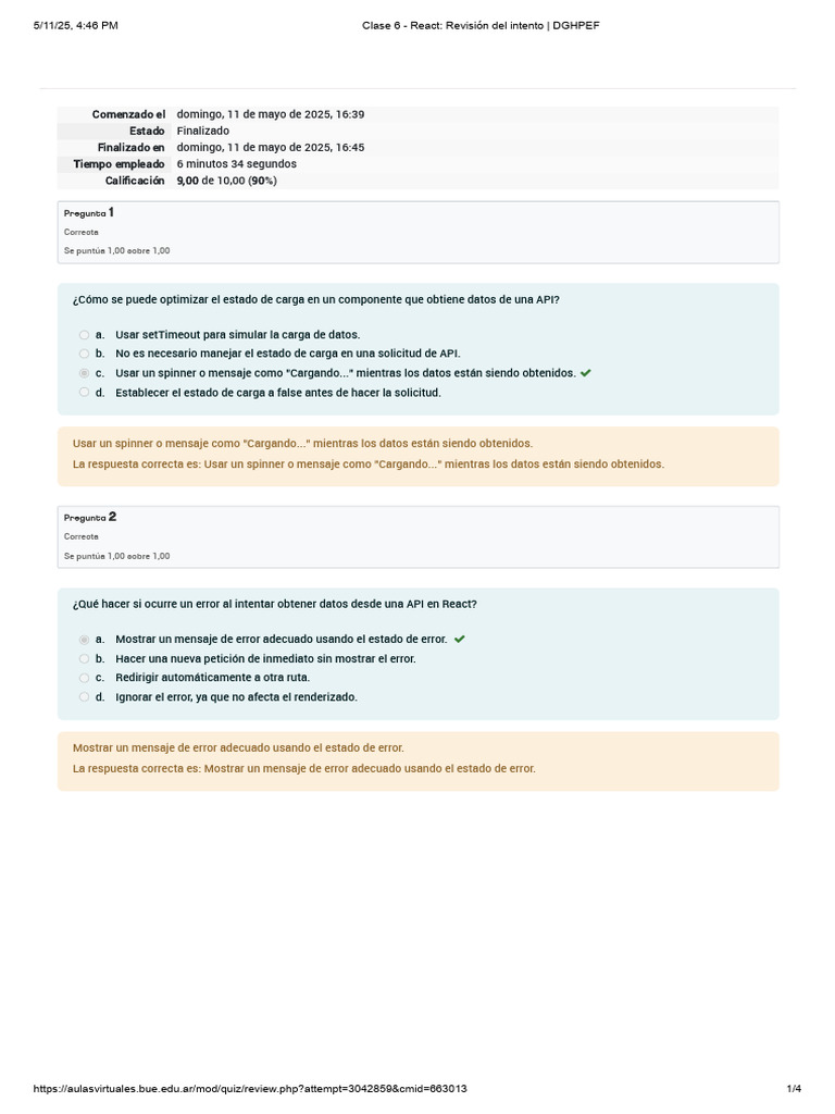Clase 6 - React - Revisión Del Intento - DGHPEF | PDF | Informática | Ingeniería de software