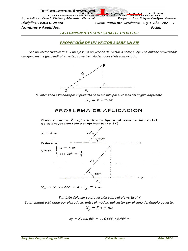 Componentes Cartesianas de Un Vector - Intro | PDF | Sistema de ...