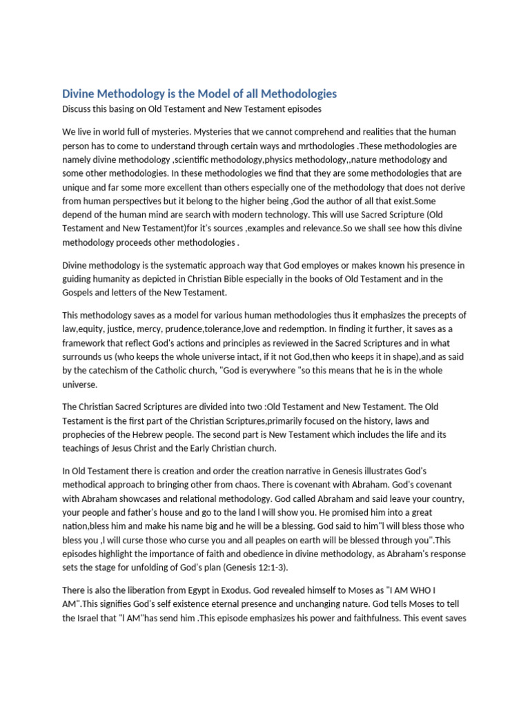 Divine Methodol-WPS Office Lilly | PDF | Book Of Exodus | New Testament