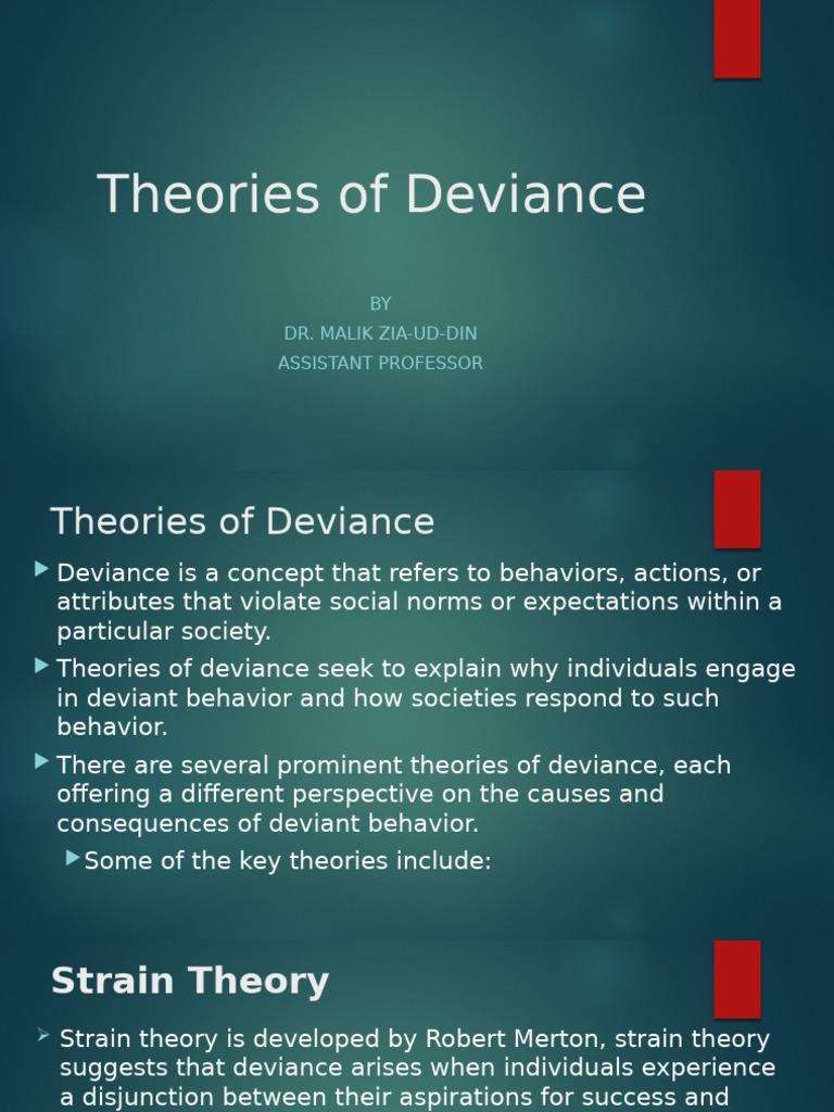 Theories of Deviance (Chapter-2) - 1 | PDF | Deviance (Sociology) | Crimes