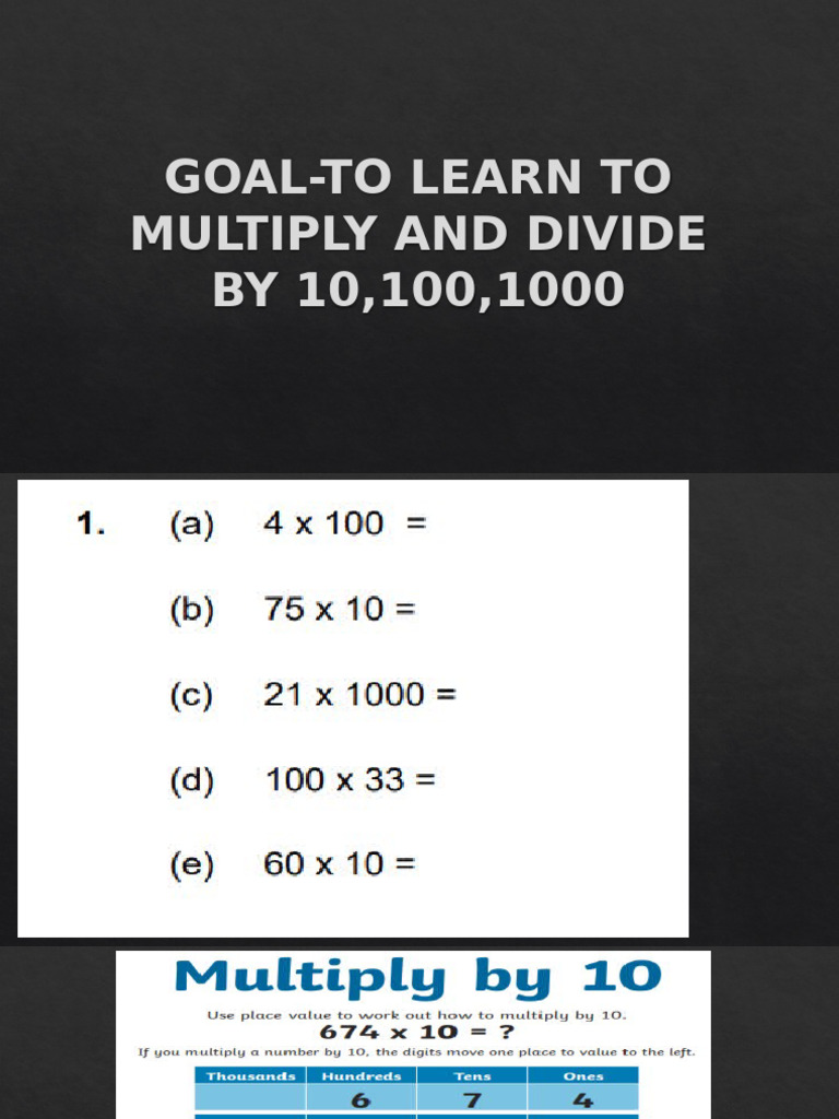 Lo-To Learn To Multiply by 10,100,1000 | PDF