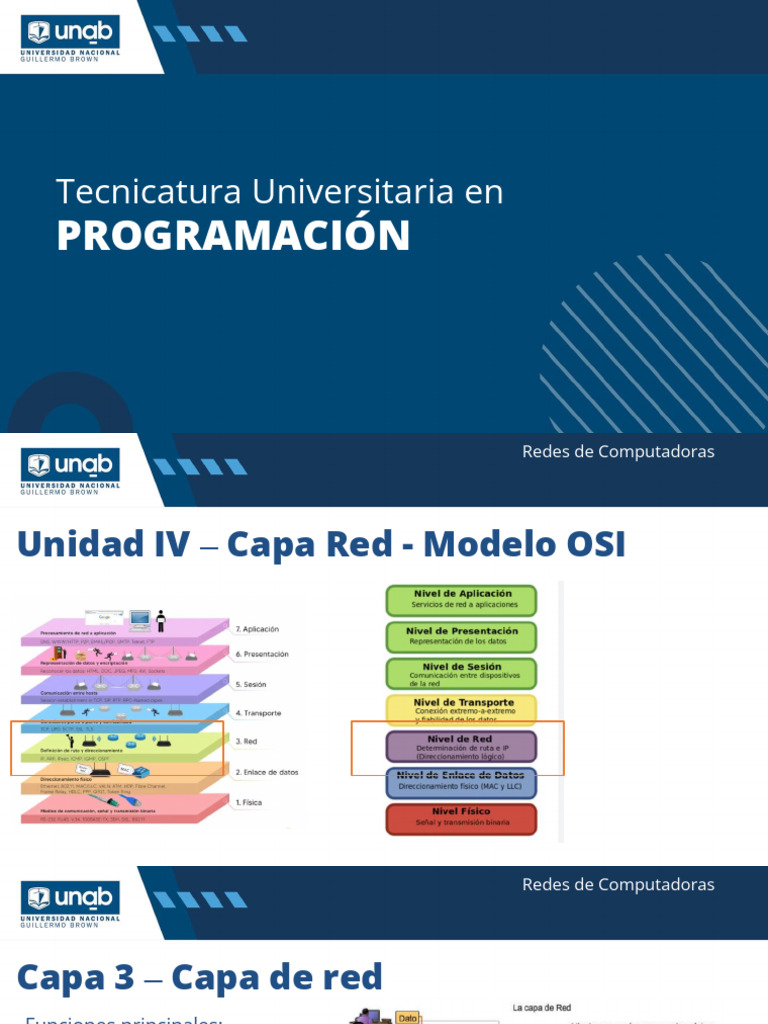 Clase 7-8 - Capa 3 - Red Modelo OSI | PDF | Dirección IP | Protocolos de internet