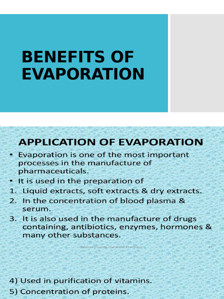 Benefits of Evaporation | PDF