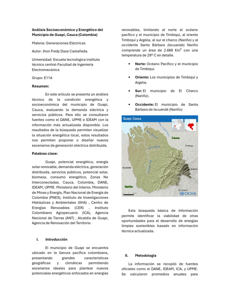 Articulo IEEE Guapi Cauca | PDF | Energía renovable | Energía eólica