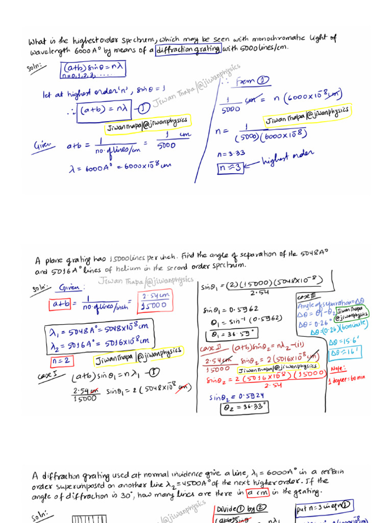 Diffraction Numerical Pdf