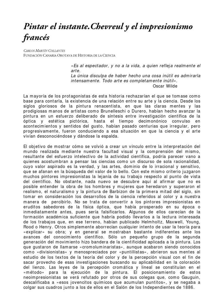 Chevreul y El Impresionismo Francés | PDF | Pierre Auguste Renoir | Claude Monet