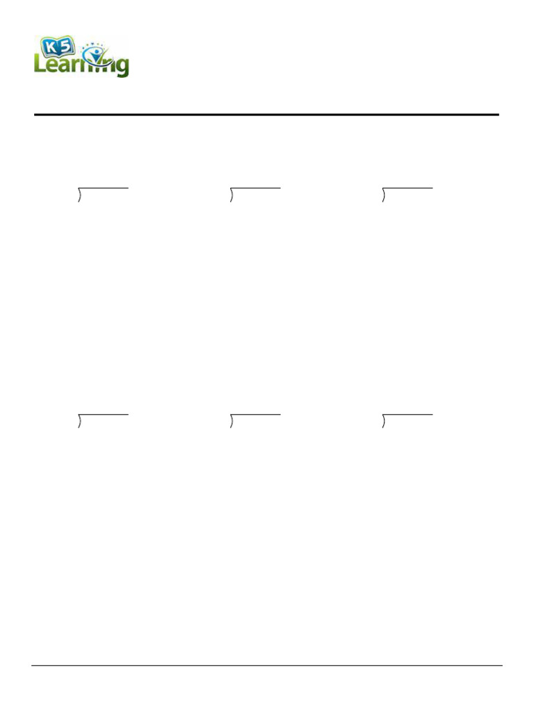 Grade 6 Long Division Worksheet | PDF