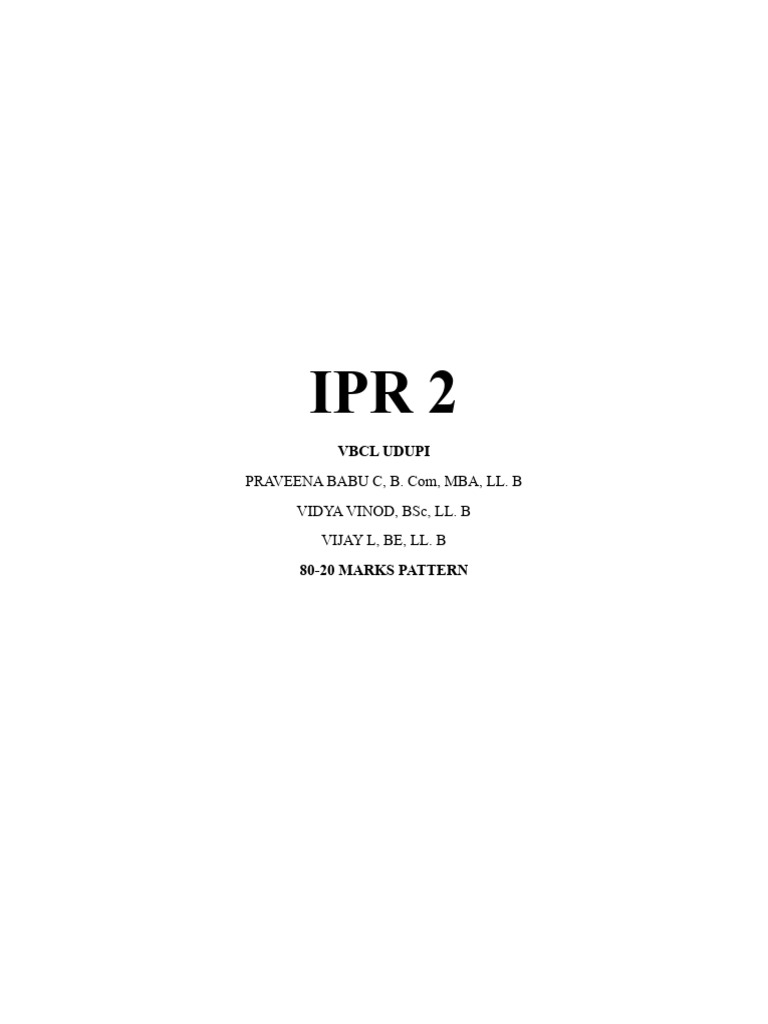 IPR 2 Notes | PDF | Copyright | License