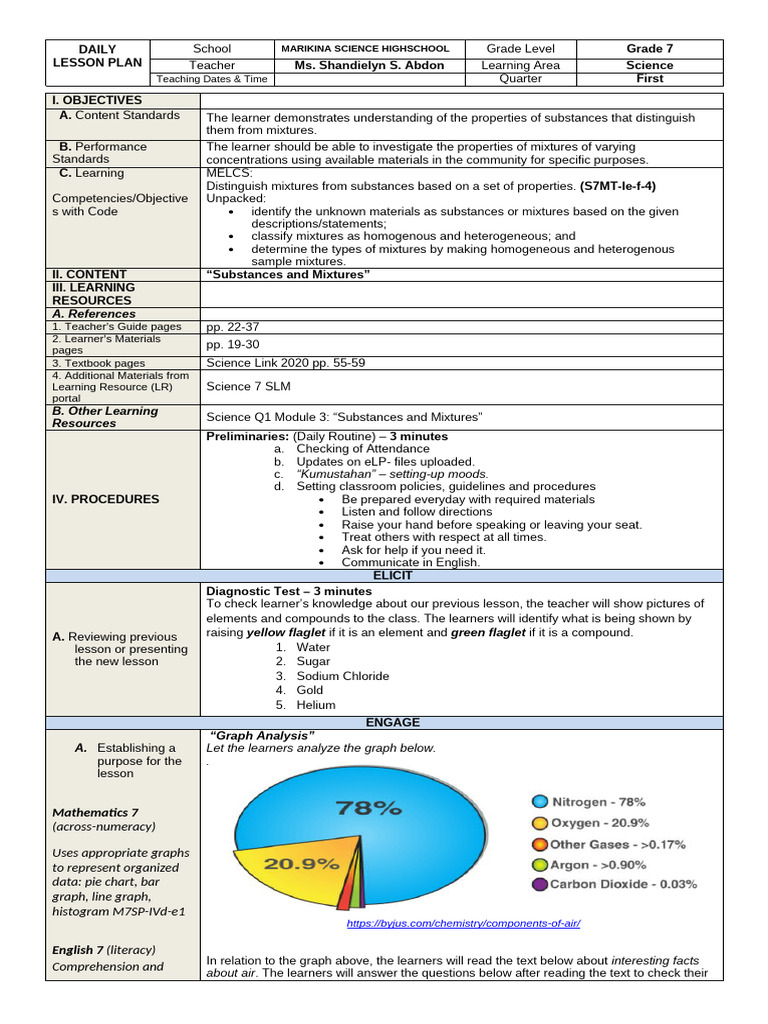CO1 DLL ABDON Revised Final | PDF | Mixture | Atmosphere Of Earth