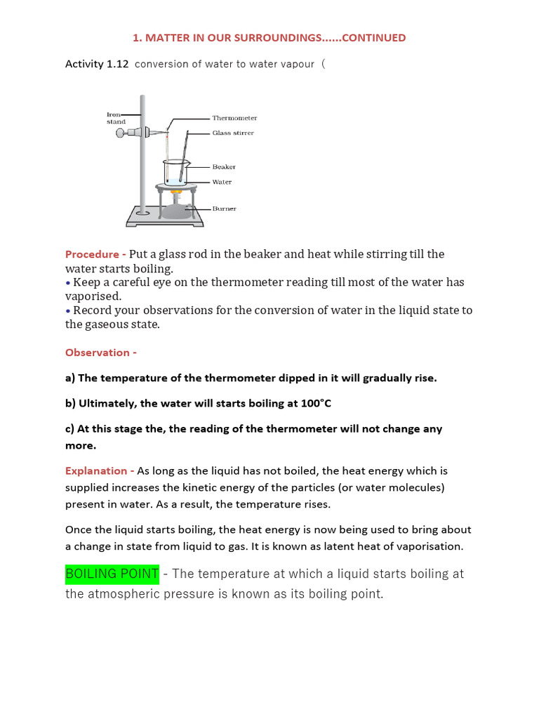 Matter in Our Surroundings Cw3 | PDF | Temperature | Latent Heat